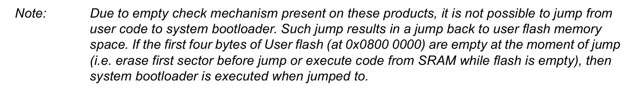 STM32L072CZ - Jumping in DFU bootloader via softwa... - STMicroelectronics Community
