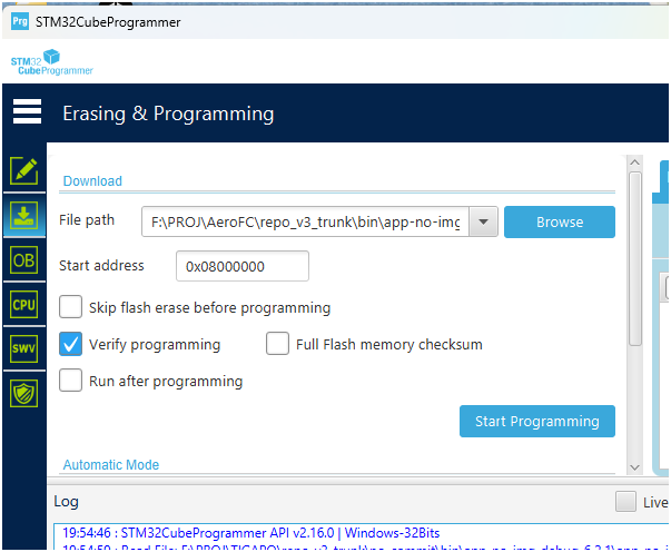 Upload the image file by using STM32CubeIDE - STMicroelectronics Community