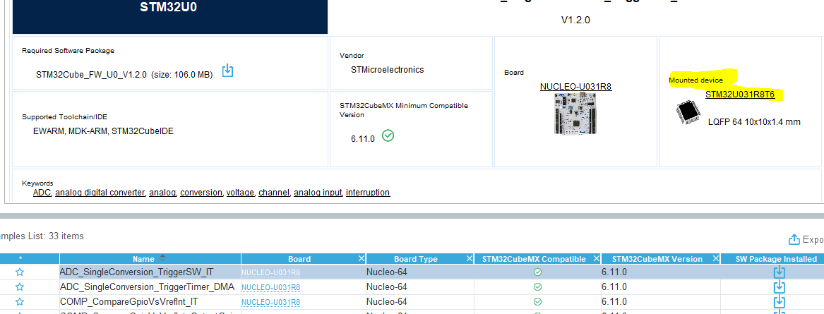 Solved: Package error when importing examples of NUCLEO-U0... - STMicroelectronics Community