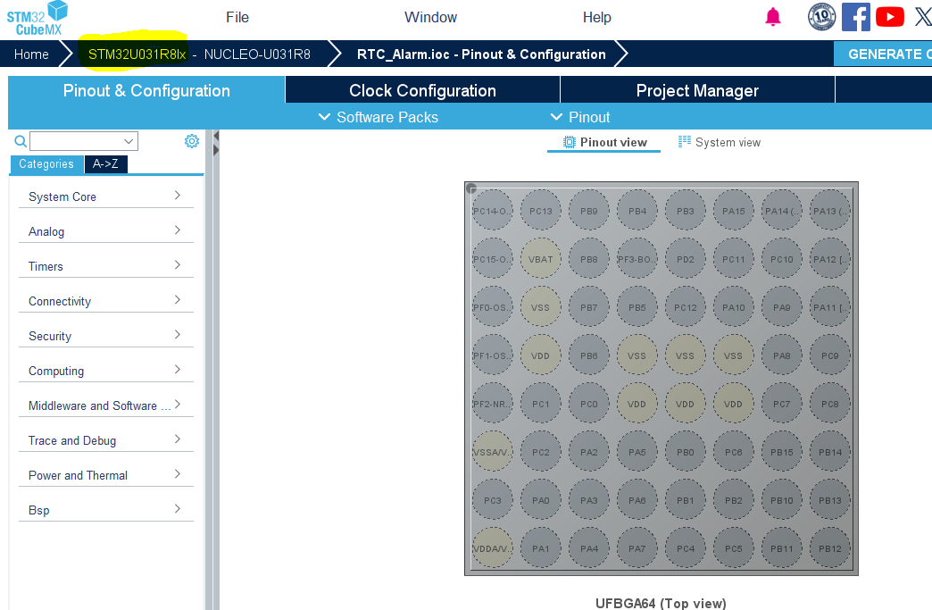 Solved: Package error when importing examples of NUCLEO-U0... - STMicroelectronics Community