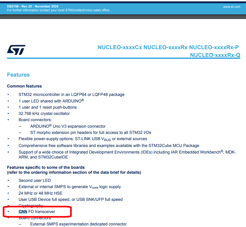 Solved: Is a CAN Transceiver needed for a NUCLEO-F446RE? - STMicroelectronics Community