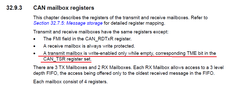 Solved: Understand bxCAN TX mailbox - STMicroelectronics Community