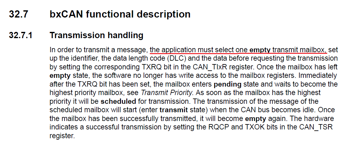 Solved Understand Bxcan Tx Mailbox Stmicroelectronics Community 