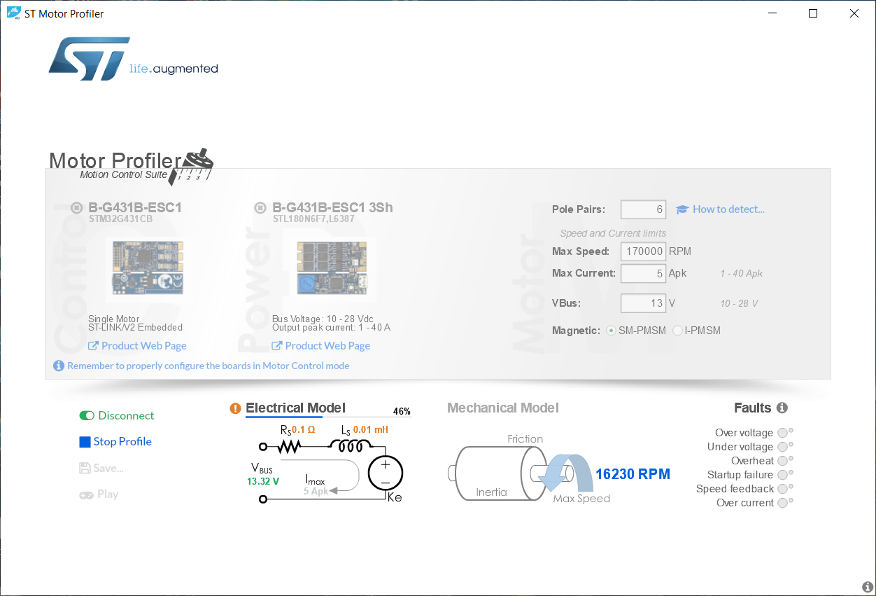 Solved: B-G431B-ESC1 motor profiling issue - STMicroelectronics Community