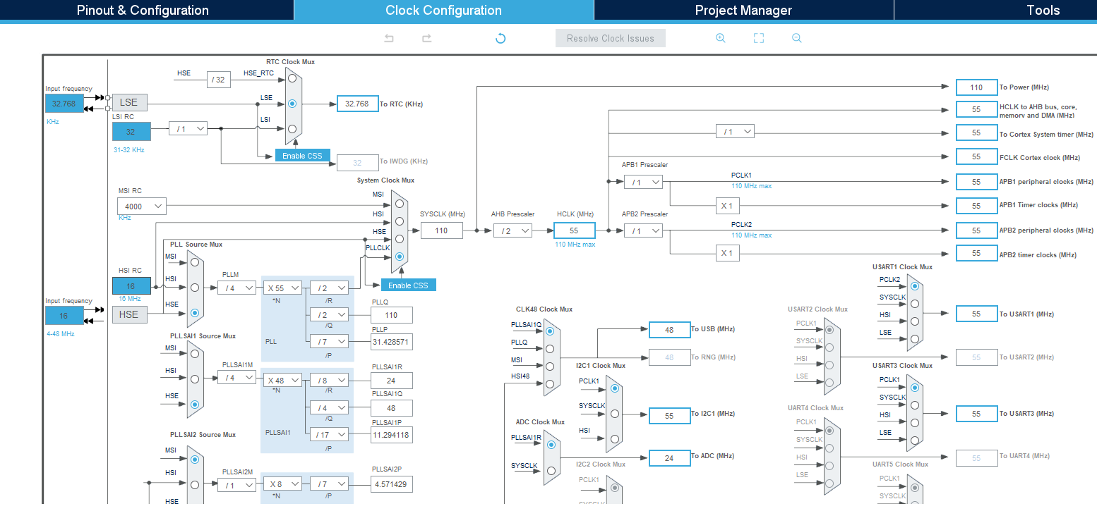 how to configure HSI in STM32L5... - STMicroelectronics Community