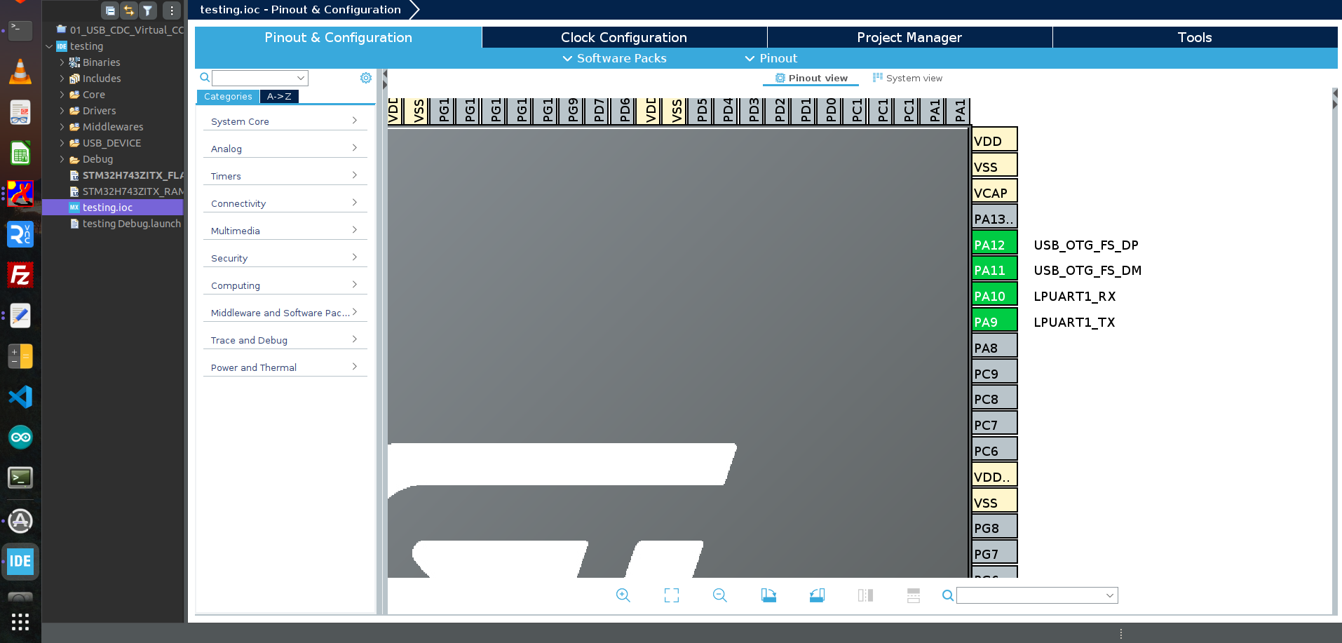 Solved: STM32H7 USB CDC - without VBUS pin? - STMicroelectronics Community