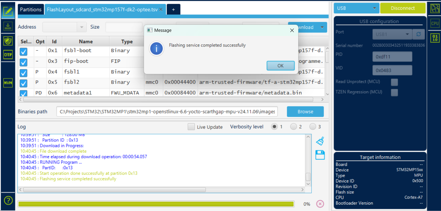 Solved: No boot after flashing the STM32MP157f-dk2 SD card - STMicroelectronics Community