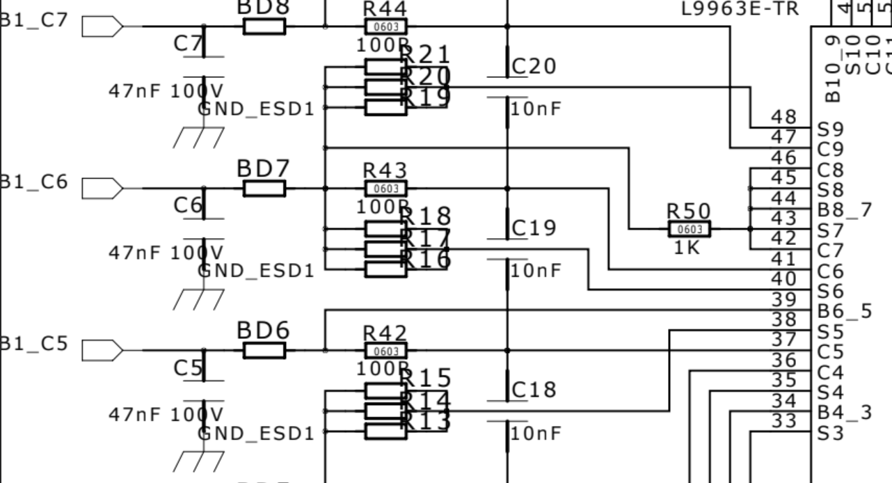 L9963E in 12S setup, middle cell shows too low vol ...