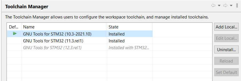Solved When Installing Using Different Toolchain Error R Stmicroelectronics Community