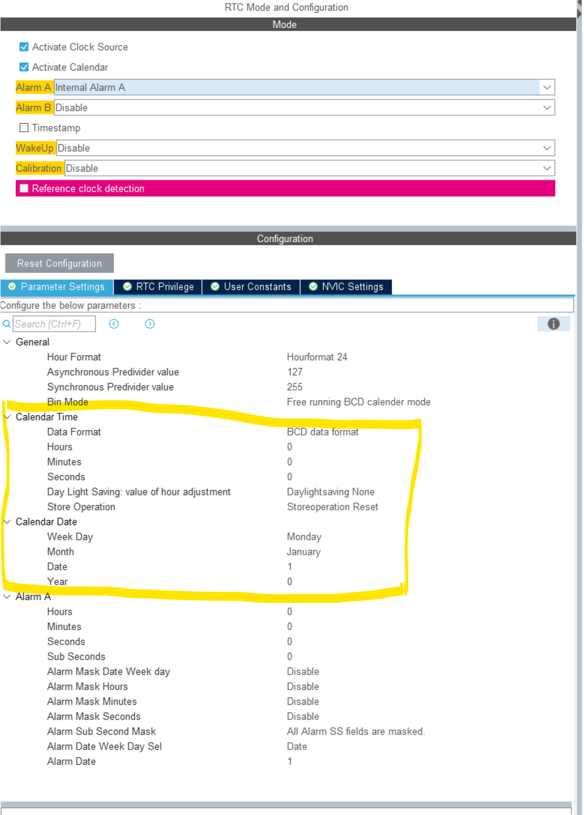 CubeMX RTC config issues - STMicroelectronics Community