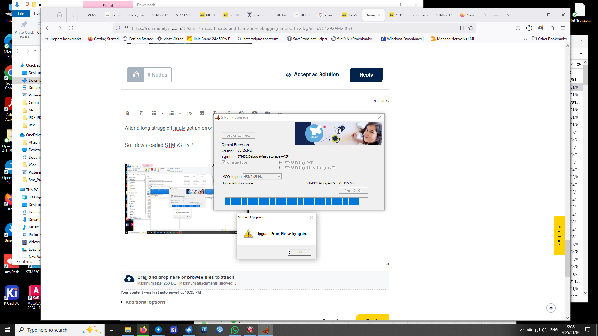 Debugging Nucleo H723zg Stmicroelectronics Community