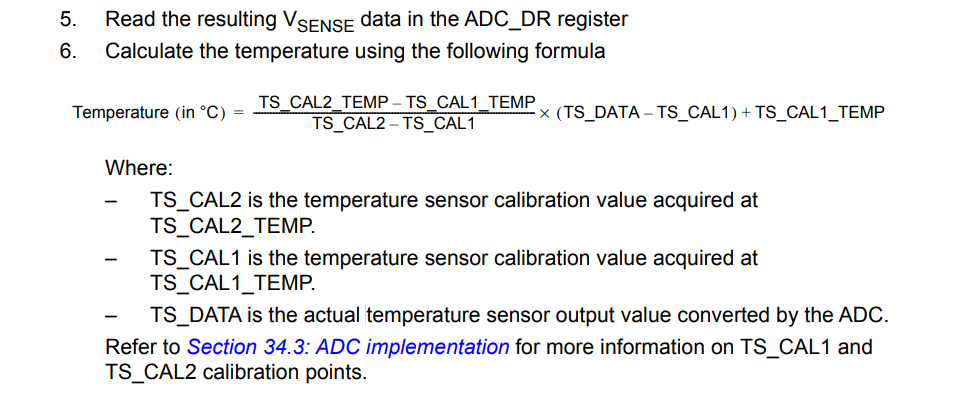Solved: STM32U575 Temperature Sensor ADC4 calculation ...