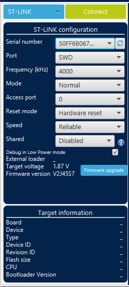 Error: No STM32 target found! - STMicroelectronics Community