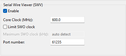 Serial Wire Viewer on STM32H7S3L8 - STMicroelectronics Community