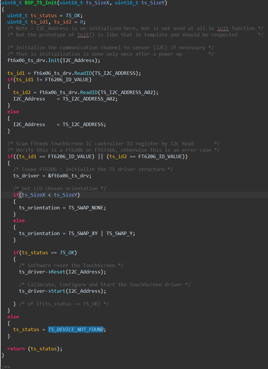 Stuck on _exit() in syscalls.c with void STM32Touc... - STMicroelectronics Community