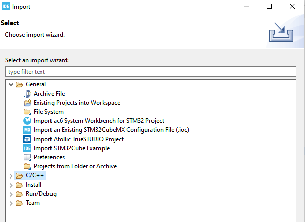 Solved: How to associate .cproject and .project files to S... - STMicroelectronics Community
