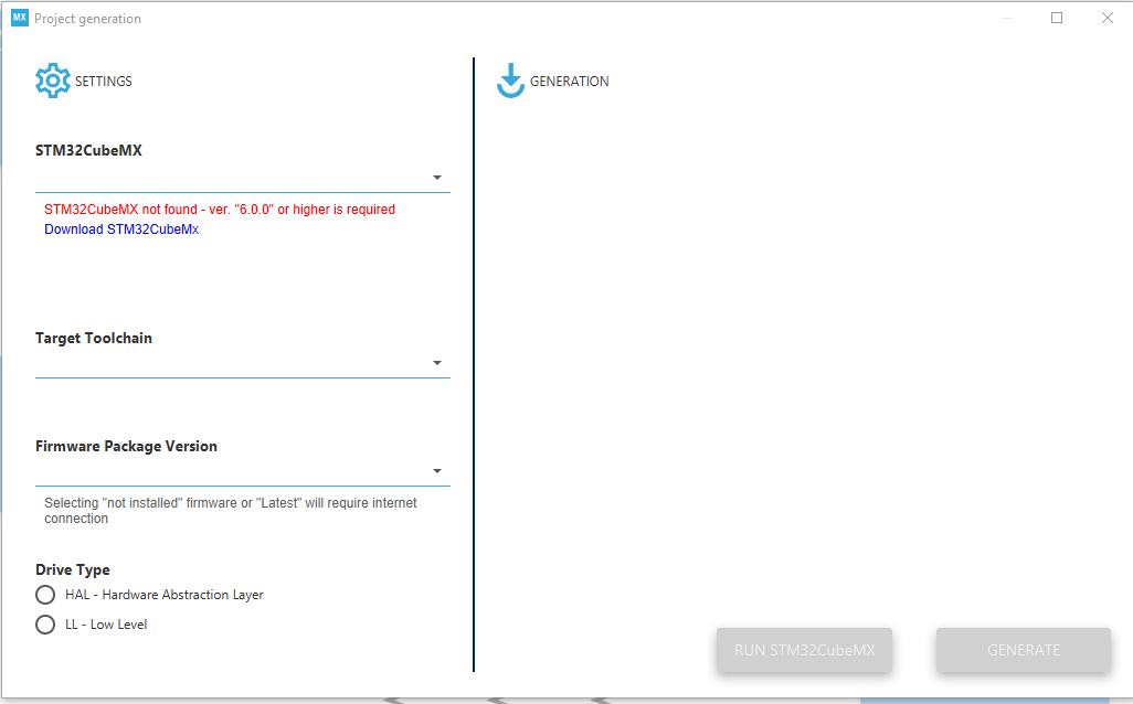 Motor Control Workbench, STM32CubeMX error - STMicroelectronics Community