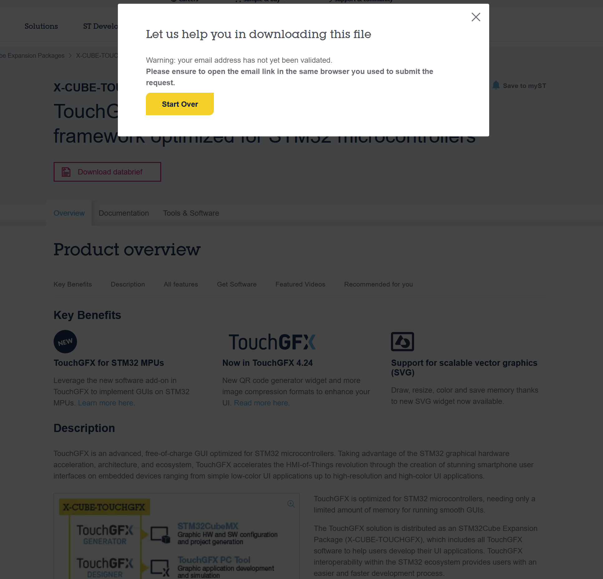 Solved: TouchGFX not downloading - STMicroelectronics Community