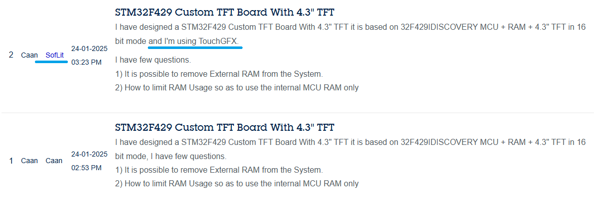 Solved: STM32F429 Custom TFT Board With 4.3" TFT - STMicroelectronics Community