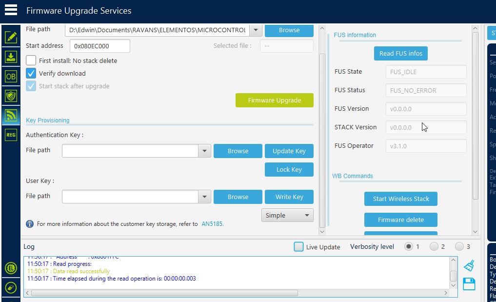Fus And Wireless Stack Programming Error Stmicroelectronics Community