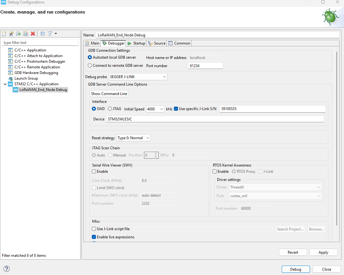 Solved: JLink GDB Server can not run in STM32CubeIDE for S... - STMicroelectronics Community