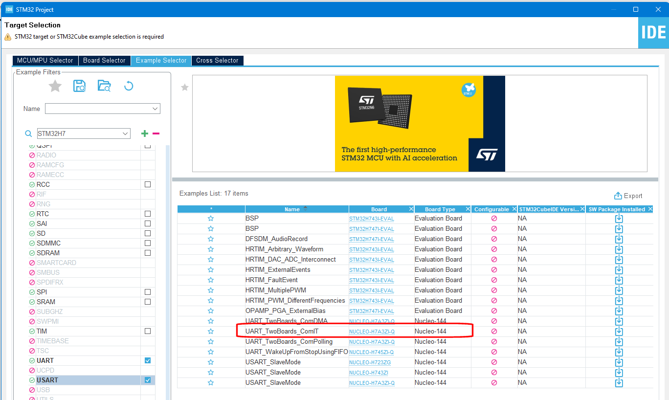 Solved Stm32h747i Disco Virtual Com Usart Example Stmicroelectronics Community