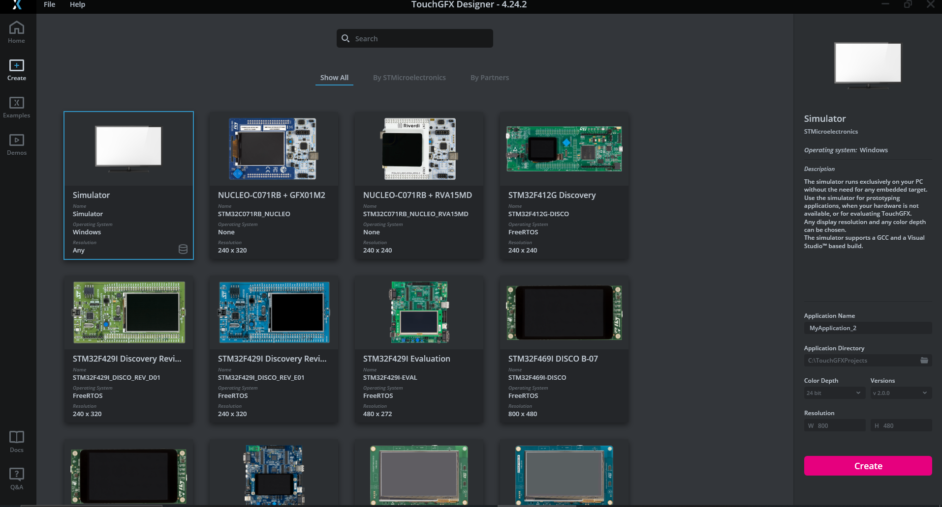 Solved: TouchGFX Simulator not working but not giving any ... - STMicroelectronics Community