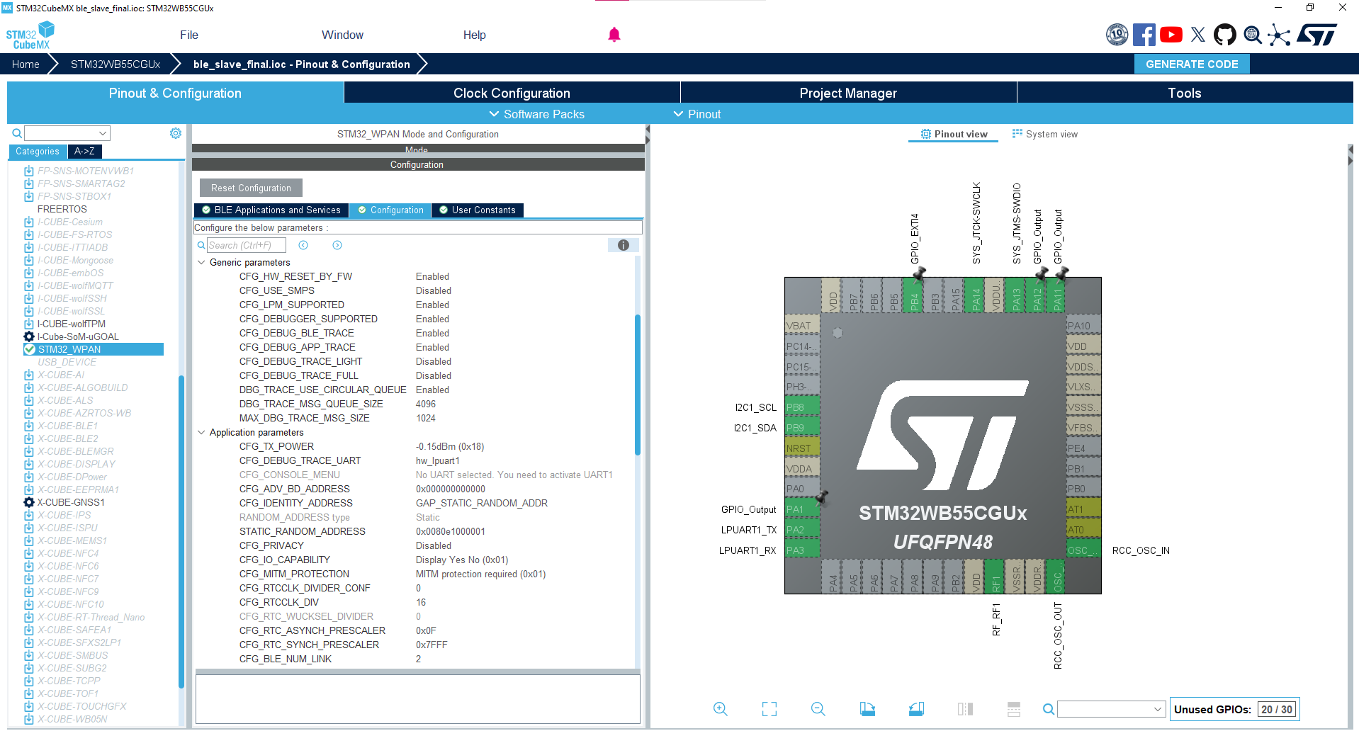 Solved: STM32WB55CGU7 - Need BLE configuration for upto 10... - STMicroelectronics Community